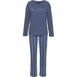 Vivance Dreams Damen Pyjama blau-gestreift Gr&ouml;&szlig;e 32/34