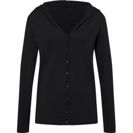 Heine Damen Kapuzenstrickjacke in Feinstrick-Qualit&auml;t schwarz Gr&ouml;&szlig;e 38