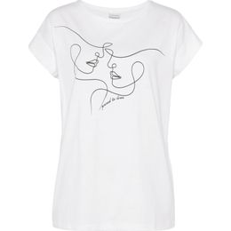 Lascana Damen Kurzarmshirt wei&szlig; Gr&ouml;&szlig;e 40/42