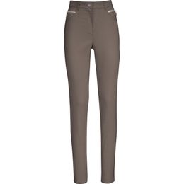Damen Stretch-Hose mit Zier-Taschen vorne taupe Gr&ouml;&szlig;e 104