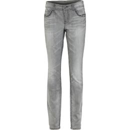 Heine Damen R&ouml;hrenjeans mit Stickerei grey denim Gr&ouml;&szlig;e 44