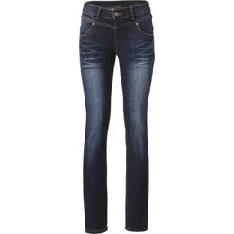 Heine Damen Skinny Jeans mit vertiefter Leibh&ouml;he blue denim Gr&ouml;&szlig;e 42