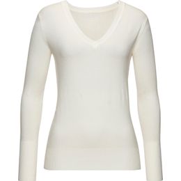 Vivance Damen V-Ausschnitt-Pullover creme Gr&ouml;&szlig;e 40/42
