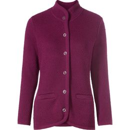 CR&Eacute;ATION L Damen Strickjacke mit Perlfang-Muster malve Gr&ouml;&szlig;e 48