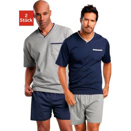 Le Jogger Herren Pyjama marine, grau-meliert Gr&ouml;&szlig;e 44/46