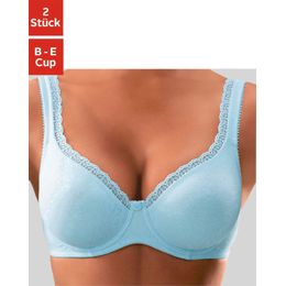 Petite Fleur Damen T-Shirt-BH hellblau+wei&szlig;, Gr&ouml;&szlig;e 105C