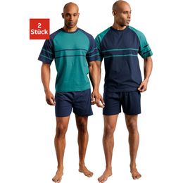 Le Jogger Herren Pyjama gr&uuml;n, marine Gr&ouml;&szlig;e 52/54
