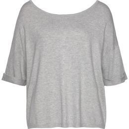 Vivance Damen Kurzarmpullover grau-meliert Gr&ouml;&szlig;e 32/34
