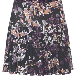 Vivance Damen Hosenrock schwarz-lila bedruckt Gr&ouml;&szlig;e 34