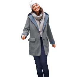 CR&Eacute;ATION L Damen Kapuzenjacke in Woll-Optik dunkelgrau-meliert Gr&ouml;&szlig;e 38