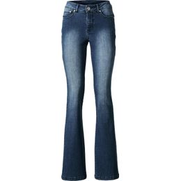 Heine Damen Bootcut-Jeans mit Bauchweg-Effekt blue denim Gr&ouml;&szlig;e 19