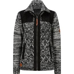 CR&Eacute;ATION L Damen Strickjacke , hinten glatt gestrickt schwarz-meliert Gr&ouml;&szlig;e 38