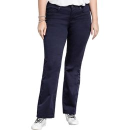 sheego Damen Bootcuthose aus Baumwoll-Twill marine Gr&ouml;&szlig;e 46