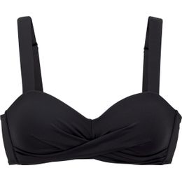 Lascana Damen Bikini-Oberteil mit verstellbaren Tr&auml;gern schwarz Gr&ouml;&szlig;e 44D