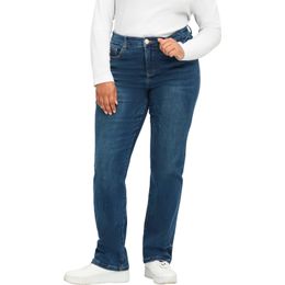 sheego Damen Gerade Jeans mit Bodyforming-Effekt dark blue denim Gr&ouml;&szlig;e 24