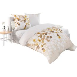 Biberna unisex Bettw&auml;sche natur-goldfarben Gr&ouml;&szlig;e 80x80/135x200 cm