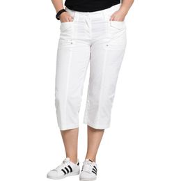 sheego Damen 3/4-Hose mit Krempelfunktion wei&szlig; Gr&ouml;&szlig;e 46