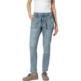 Heine Damen Hose mit Bindeband blue-stone-washed Gr&ouml;&szlig;e 48