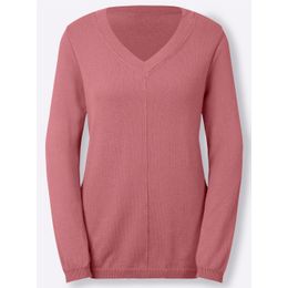 CR&Eacute;ATION L Damen V-Ausschnitt-Pullover mit Biesen vorne erika Gr&ouml;&szlig;e 38