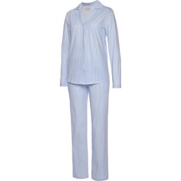 Vivance Dreams Damen Pyjama blau-wei&szlig; Gr&ouml;&szlig;e 32/34