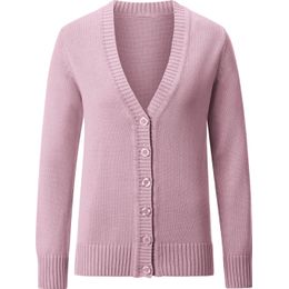 CR&Eacute;ATION L Damen Strickjacke mit farblich abgestimmten Kn&ouml;pfen altros&eacute; Gr&ouml;&szlig;e 38