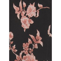 Damen Pyjama ros&eacute; schwarz-gemustert Gr&ouml;&szlig;e 36/38