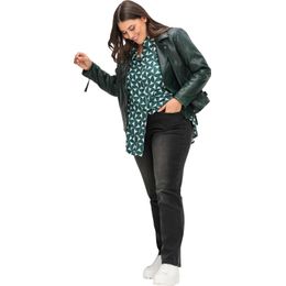 sheego Damen Gerade Jeans f&uuml;r kr&auml;ftigere Oberschenkel black denim Gr&ouml;&szlig;e 54