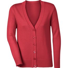 CR&Eacute;ATION L Damen Strickjacke mit farblich abgestimmten Kn&ouml;pfen korallenrot Gr&ouml;&szlig;e 38