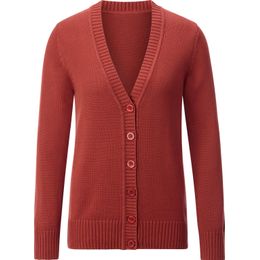 CR&Eacute;ATION L Damen Strickjacke mit farblich abgestimmten Kn&ouml;pfen rostrot Gr&ouml;&szlig;e 38