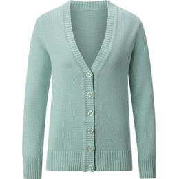 CR&Eacute;ATION L Damen Strickjacke mit farblich abgestimmten Kn&ouml;pfen kalkmint Gr&ouml;&szlig;e 38