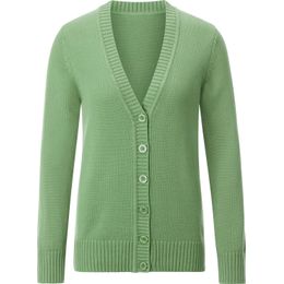 CR&Eacute;ATION L Damen Strickjacke mit farblich abgestimmten Kn&ouml;pfen apfel Gr&ouml;&szlig;e 38