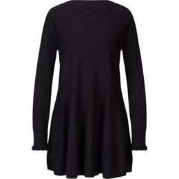 Heine Damen Longpullover in leicht ausgestellter Form schwarz Gr&ouml;&szlig;e 36