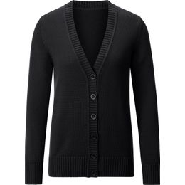 CR&Eacute;ATION L Damen Strickjacke mit farblich abgestimmten Kn&ouml;pfen schwarz Gr&ouml;&szlig;e 38