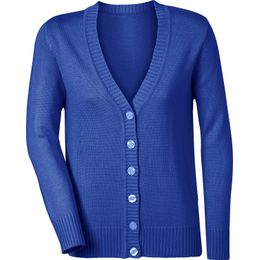 CR&Eacute;ATION L Damen Strickjacke mit farblich abgestimmten Kn&ouml;pfen royalblau Gr&ouml;&szlig;e 38