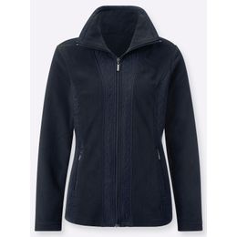 CR&Eacute;ATION L Damen Fleecejacke mit gesteppten Web-Eins&auml;tzen marine Gr&ouml;&szlig;e 52