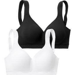 Damen Entlastungs-BH wei&szlig;+schwarz Gr&ouml;&szlig;e 85D