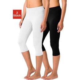Damen Caprileggings 1x wei&szlig;, 1x schwarz Gr&ouml;&szlig;e 36/38