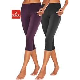 Damen Caprileggings 1x beere, 1x schwarz Gr&ouml;&szlig;e 36/38