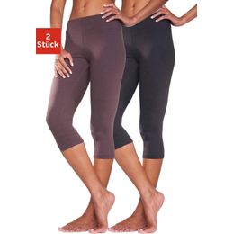 Damen Caprileggings 1x braun, 1x schwarz Gr&ouml;&szlig;e 32/34