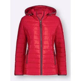 CR&Eacute;ATION L Damen Steppjacke mit kontrastfarbenen Akzenten rot Gr&ouml;&szlig;e 50
