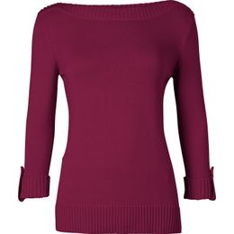 CR&Eacute;ATION L Damen 3/4 Arm-Pullover mit Zierriegel am &Auml;rmel fuchsia Gr&ouml;&szlig;e 36
