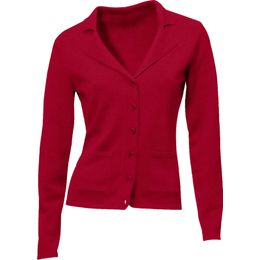 Heine Damen Feinstrickjacke mit Reverskragen rot Gr&ouml;&szlig;e 44