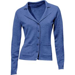 Heine Damen Feinstrickjacke mit Reverskragen royalblau Gr&ouml;&szlig;e 38