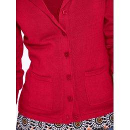 Heine Damen Feinstrickjacke mit Reverskragen rot Gr&ouml;&szlig;e 34