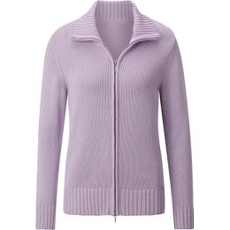 CR&Eacute;ATION L Damen Strickjacke mit 2-Wege-Rei&szlig;verschluss flieder Gr&ouml;&szlig;e 38