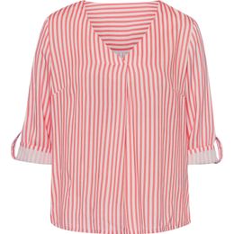 Heine Damen Schlupfbluse mit V-Ausschnitt grapefruit-ecru-gestreift, Gr&ouml;&szlig;e 40