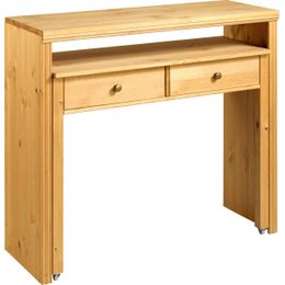 HEINE HOME unisex Schreibtisch gelaugt-ge&ouml;lt Gr&ouml;&szlig;e 88x100x38 cm - 88x100x69 cm