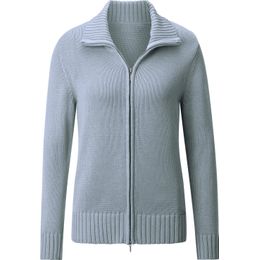 CR&Eacute;ATION L Damen Strickjacke mit 2-Wege-Rei&szlig;verschluss eisblau Gr&ouml;&szlig;e 38