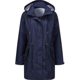 CR&Eacute;ATION L Damen Parka mit Jerseyfutter in Melange-Optik marine Gr&ouml;&szlig;e 44