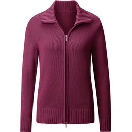 CR&Eacute;ATION L Damen Strickjacke mit 2-Wege-Rei&szlig;verschluss fuchsia Gr&ouml;&szlig;e 38